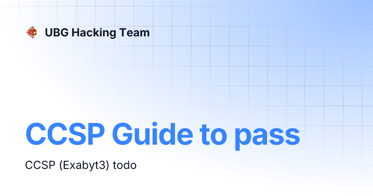 CCSP Guide to pass | UBG Hacking Team